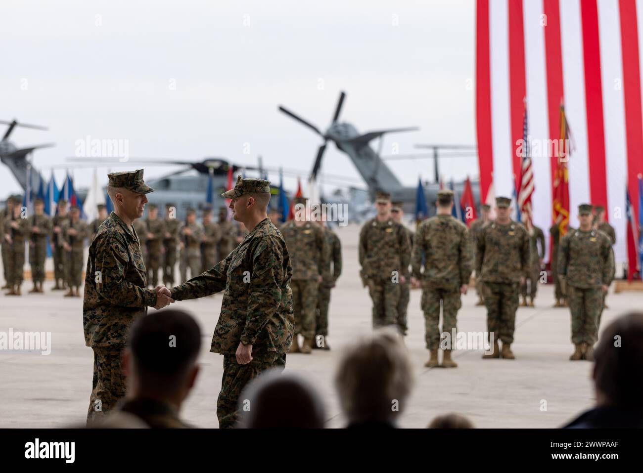 U.S. Marine Corps Lt. Col. Eben Buxton, right, a native of Virginia and ...