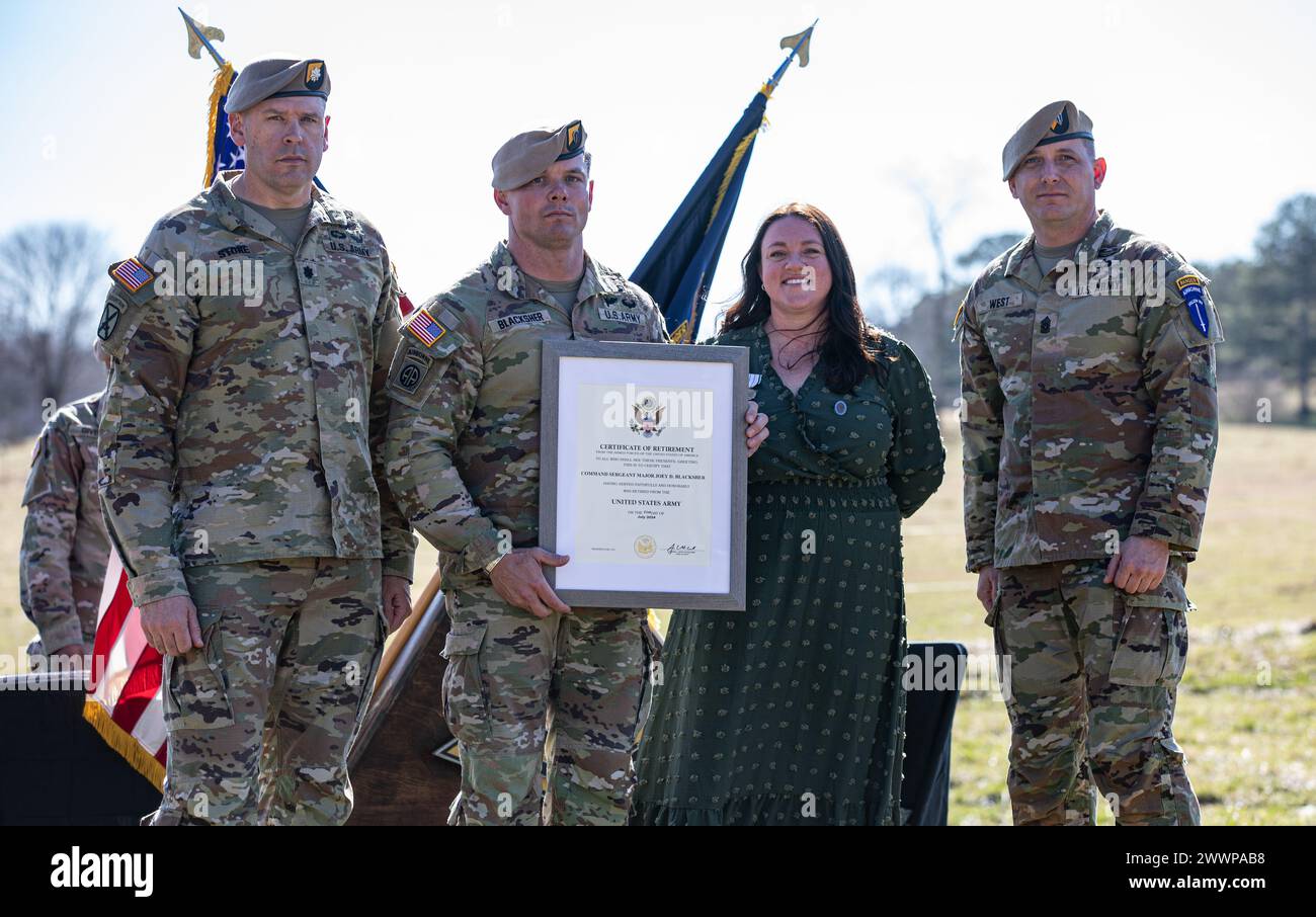 U.S. Army Command Sgt. Maj. Joey D. Blacksher, assigned to 5th Ranger ...