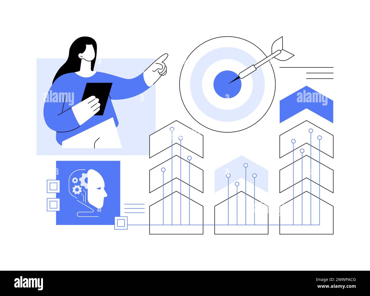 Market trends outline vector hi-res stock photography and images - Alamy