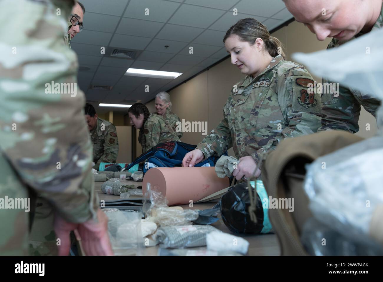 U.S. Airmen assigned to the 101st Medical Group, Maine Air National ...