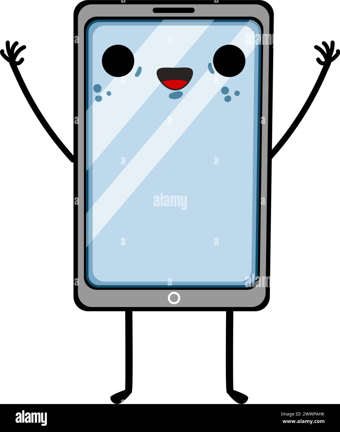 smart phone character cartoon vector illustration Stock Vector Image ...