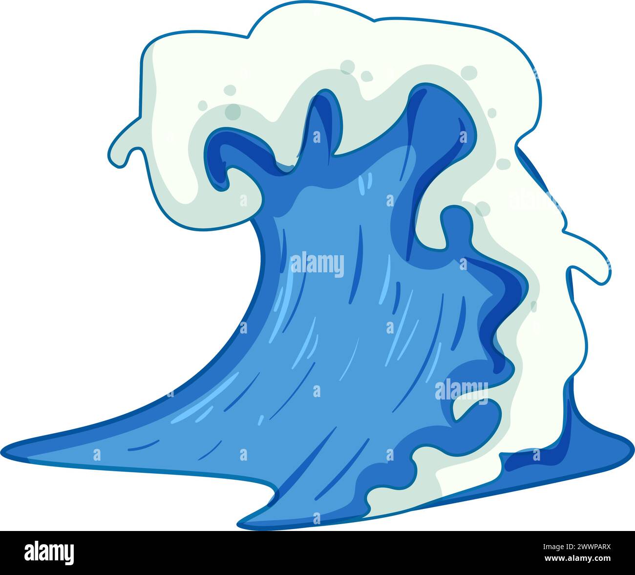 line ocean waves cartoon vector illustration Stock Vector Image & Art ...