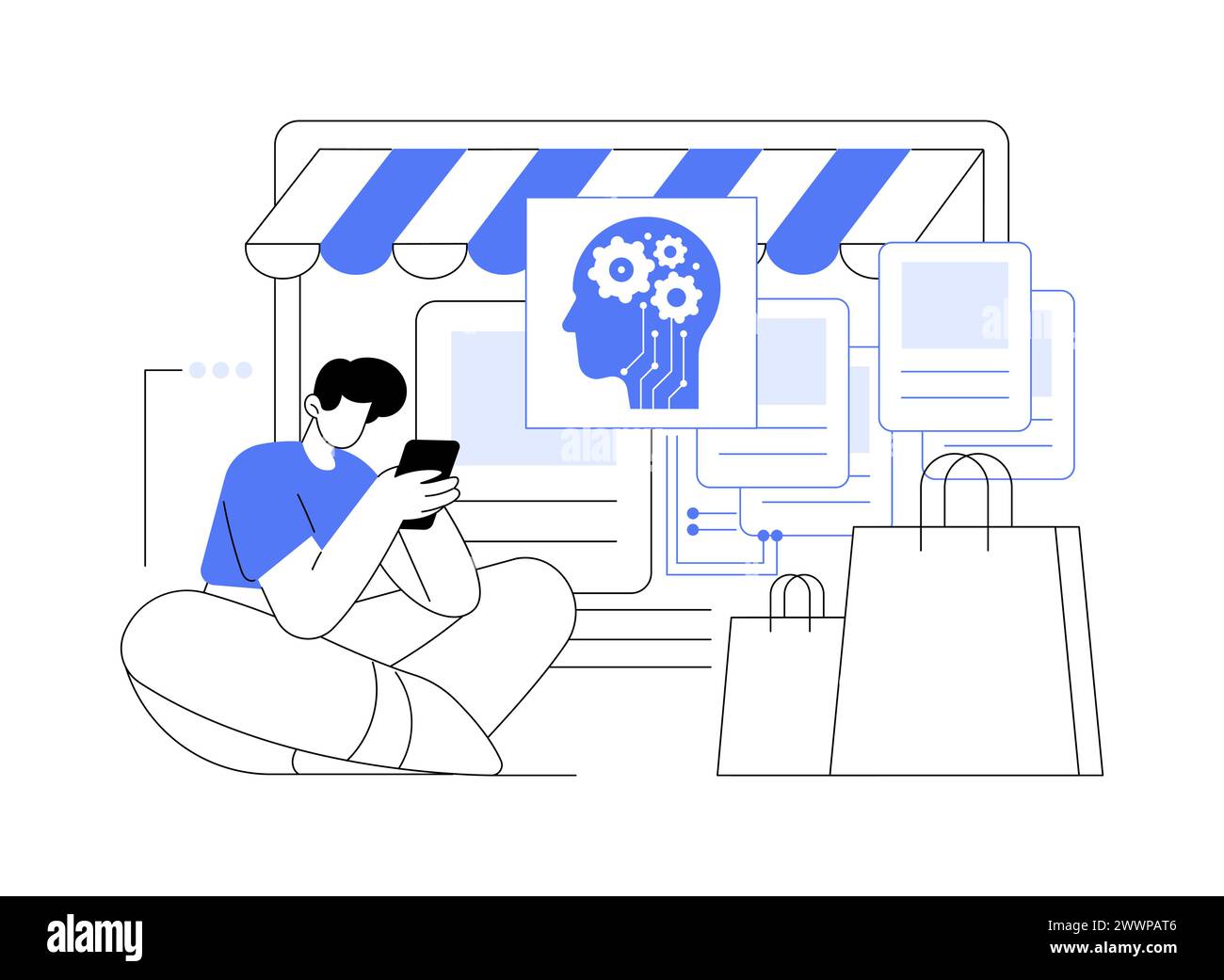 AI-Enhanced Personalized Shopping abstract concept vector illustration ...