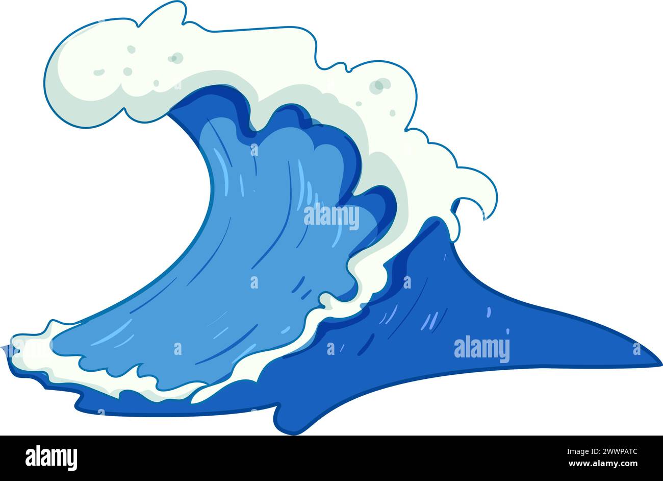 element ocean waves cartoon vector illustration Stock Vector Image ...