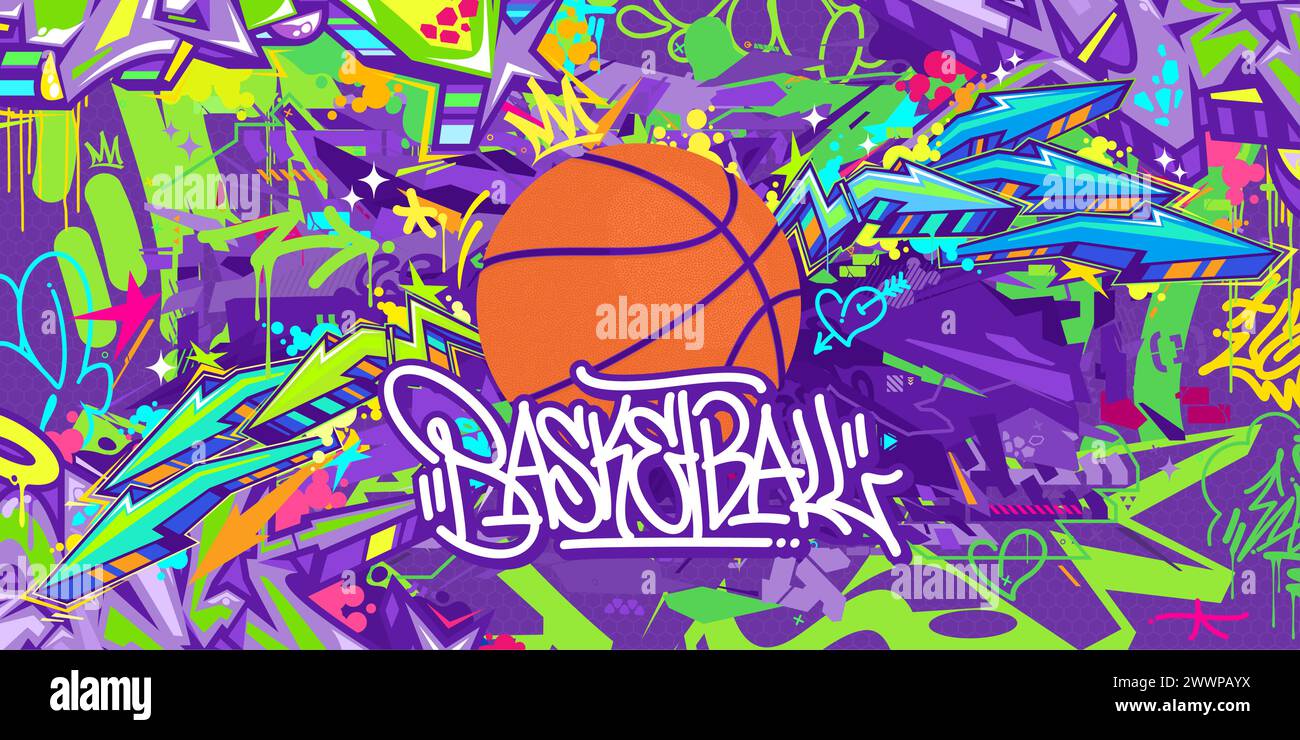 Abstract Hip Hop Urban Street Art Graffiti Style Streetball Or ...