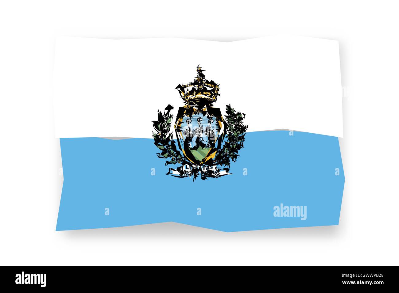 San Marino flag - stylish flag mosaic of colorful papercuts. Vector ...