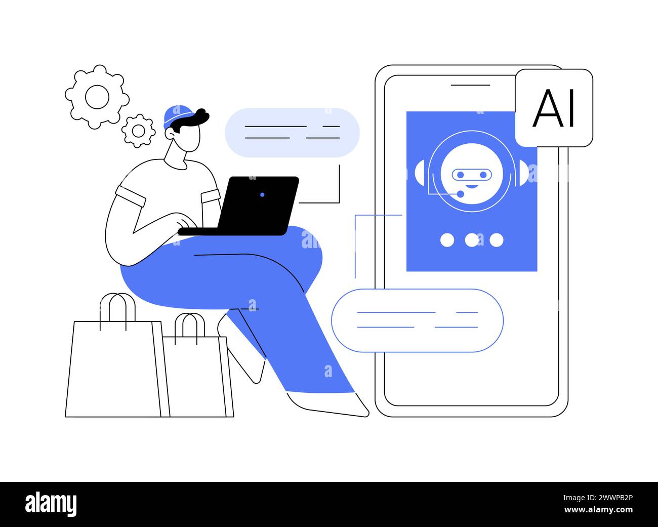 AI-Streamlined Customer Support abstract concept vector illustration ...