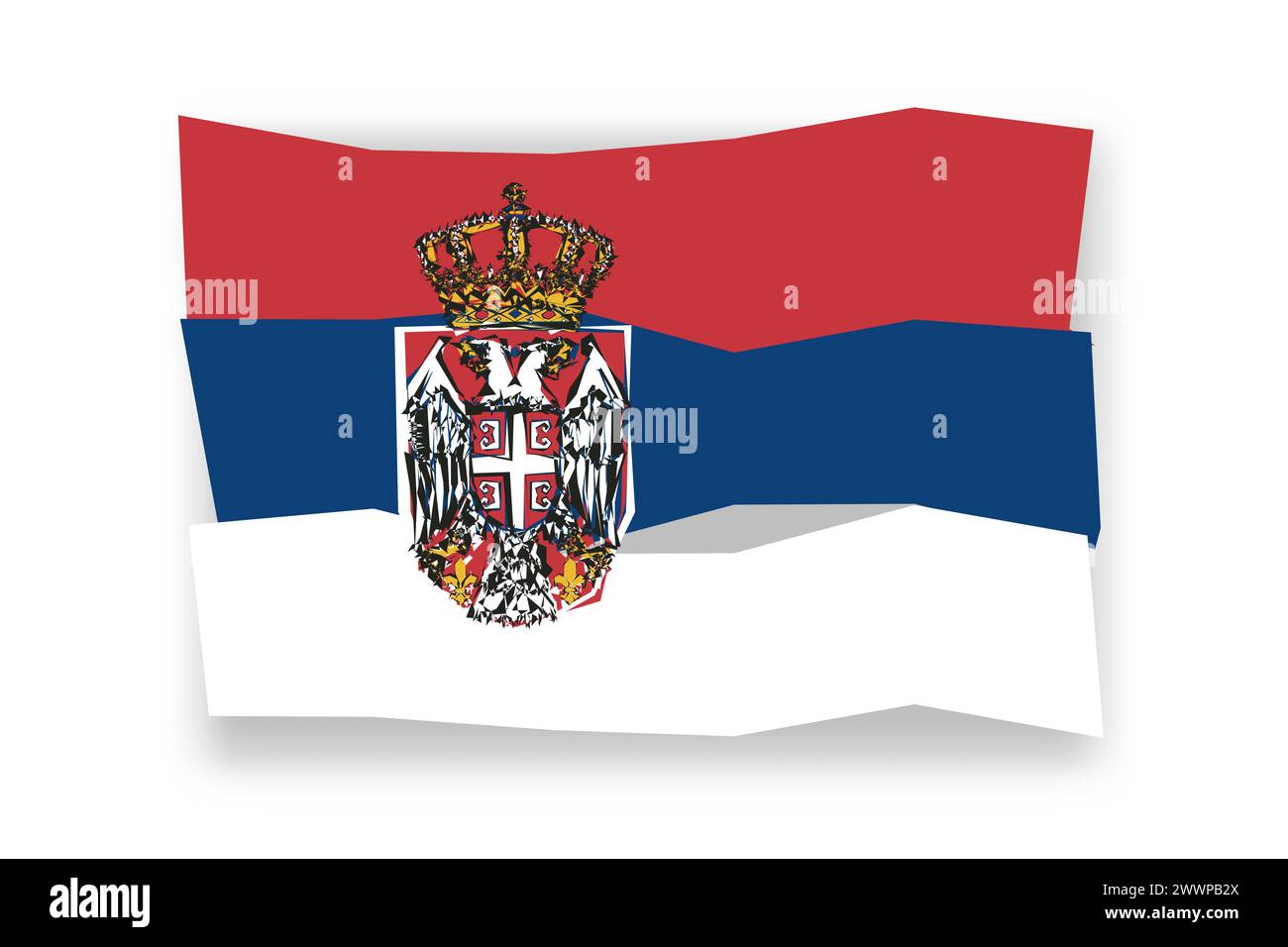 Serbia flag - stylish flag mosaic of colorful papercuts. Vector ...
