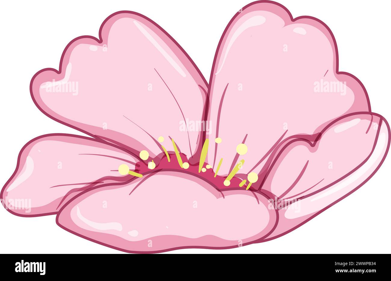 pink sakura cherry blossom cartoon vector illustration Stock Vector ...