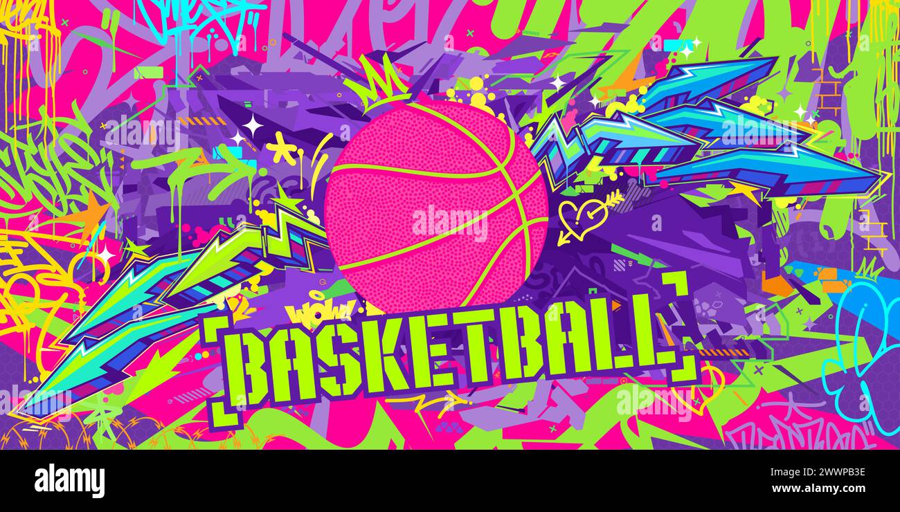 Abstract Hip Hop Urban Street Art Graffiti Style Streetball Or ...