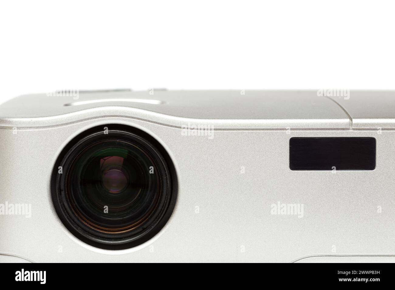 Projector multimedia silver colour on white background Stock Photo - Alamy