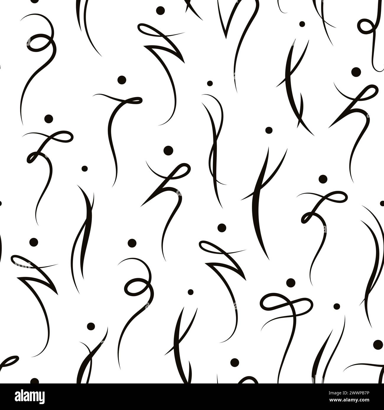 Vector Abstract People Bodies Silhouette Seamless Pattern Black And White Dancer Movement