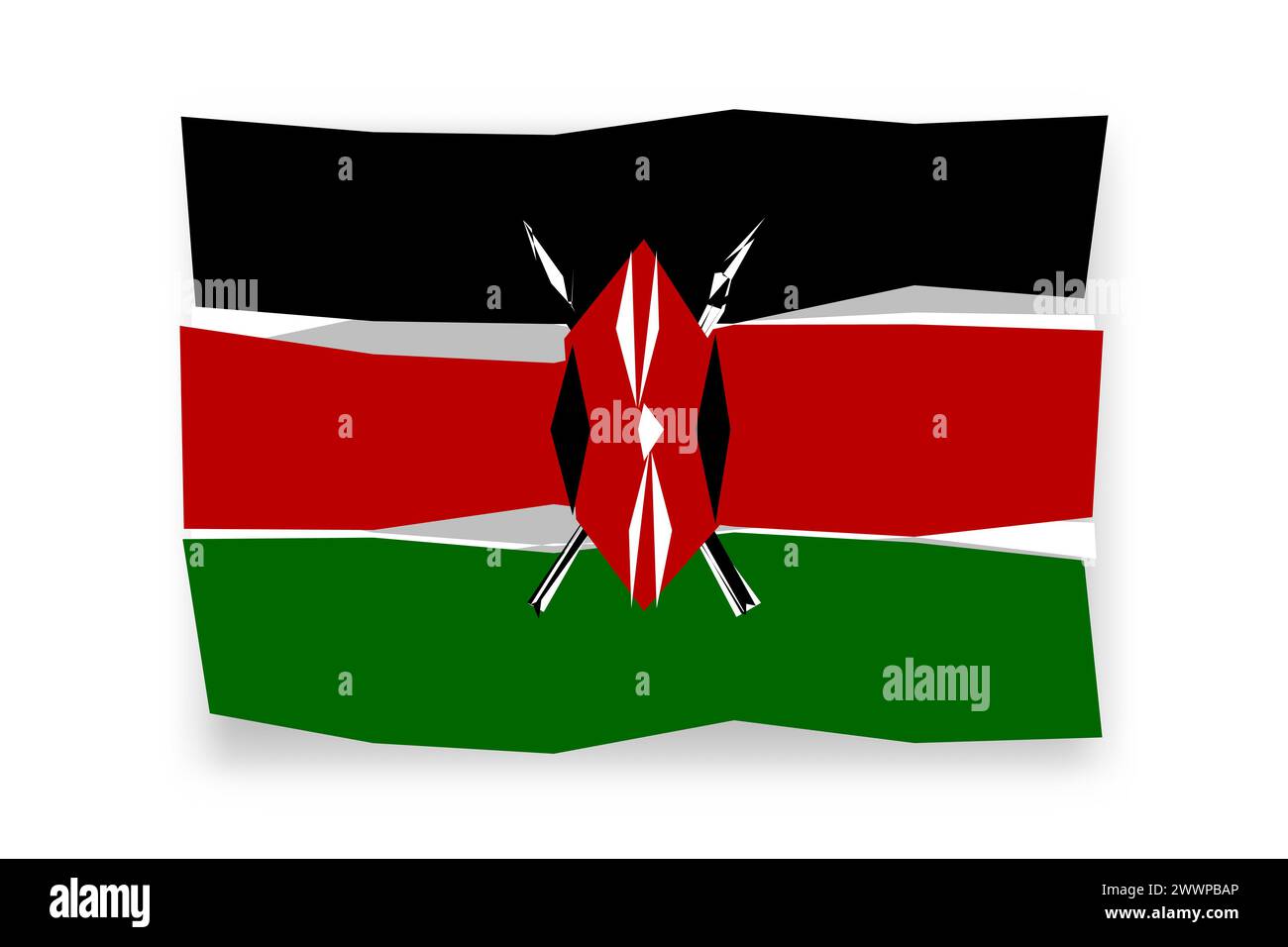 Kenya flag - stylish flag mosaic of colorful papercuts. Vector ...