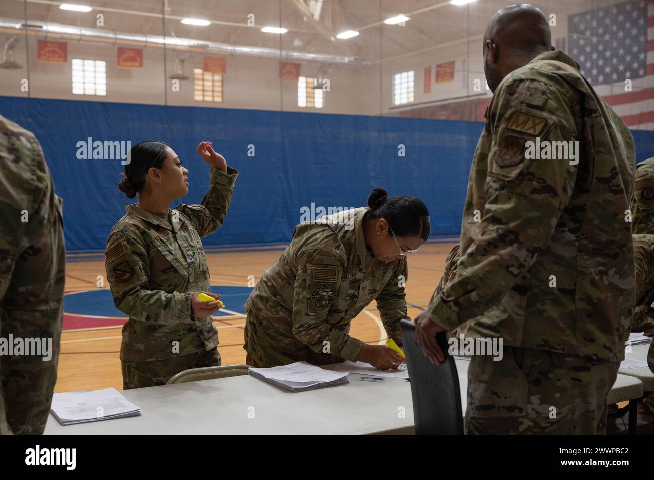 U.S. Air Force Senior Airman Franqolene Arnaiz, left, and Staff Sgt ...