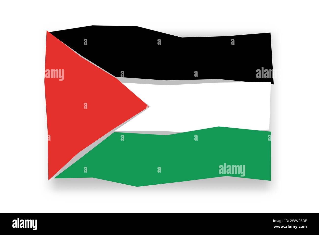 Palestine flag - stylish flag mosaic of colorful papercuts. Vector ...