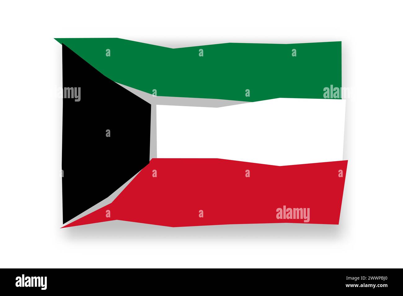 Kuwait flag - stylish flag mosaic of colorful papercuts. Vector ...