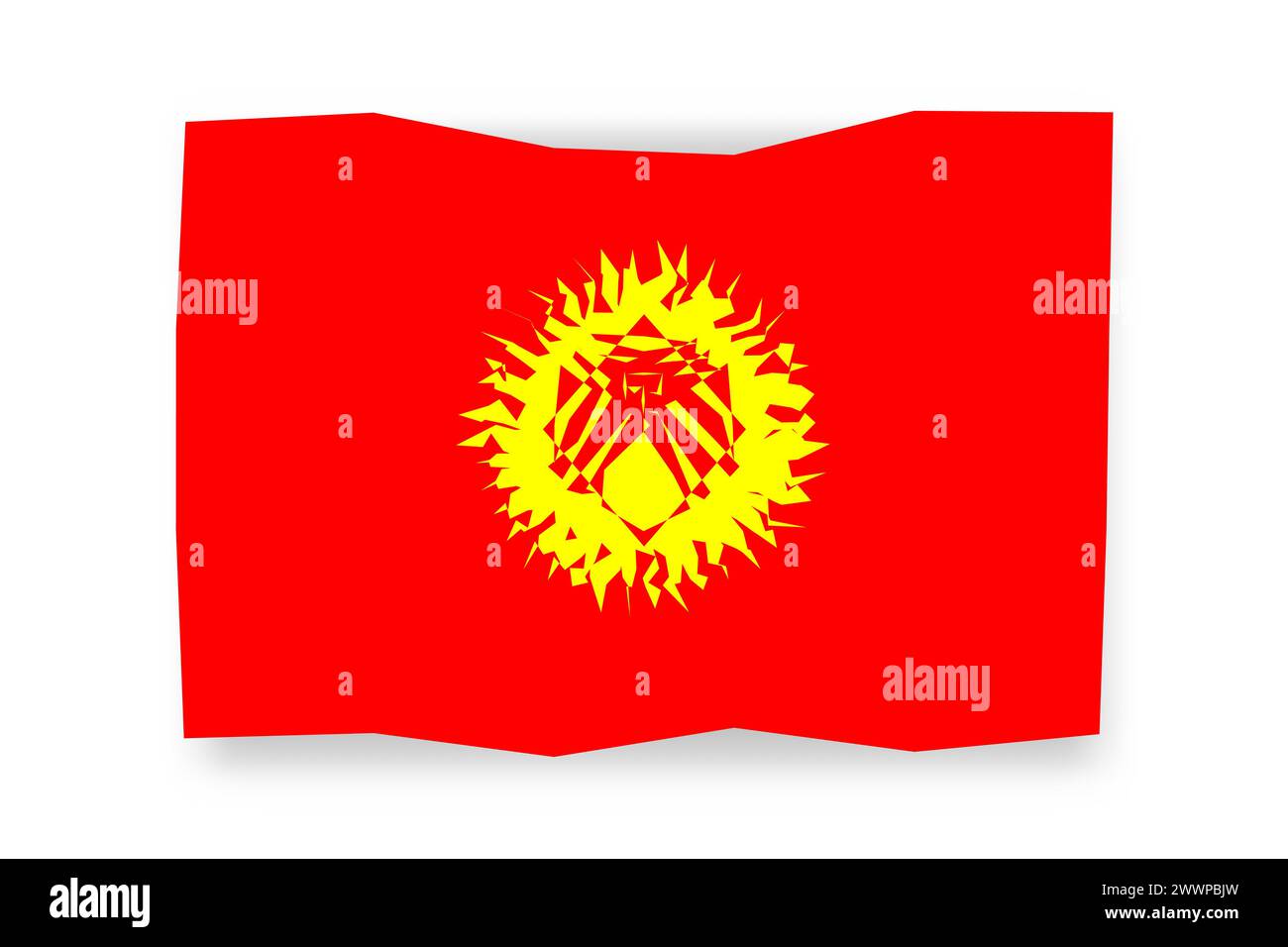 Kyrgyzstan flag - stylish flag mosaic of colorful papercuts. Vector ...