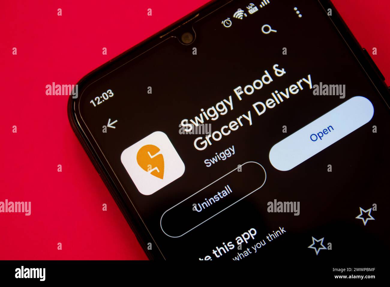Swiggy Food mobile app displayed on smartphone screen. Afyonkarahisar ...