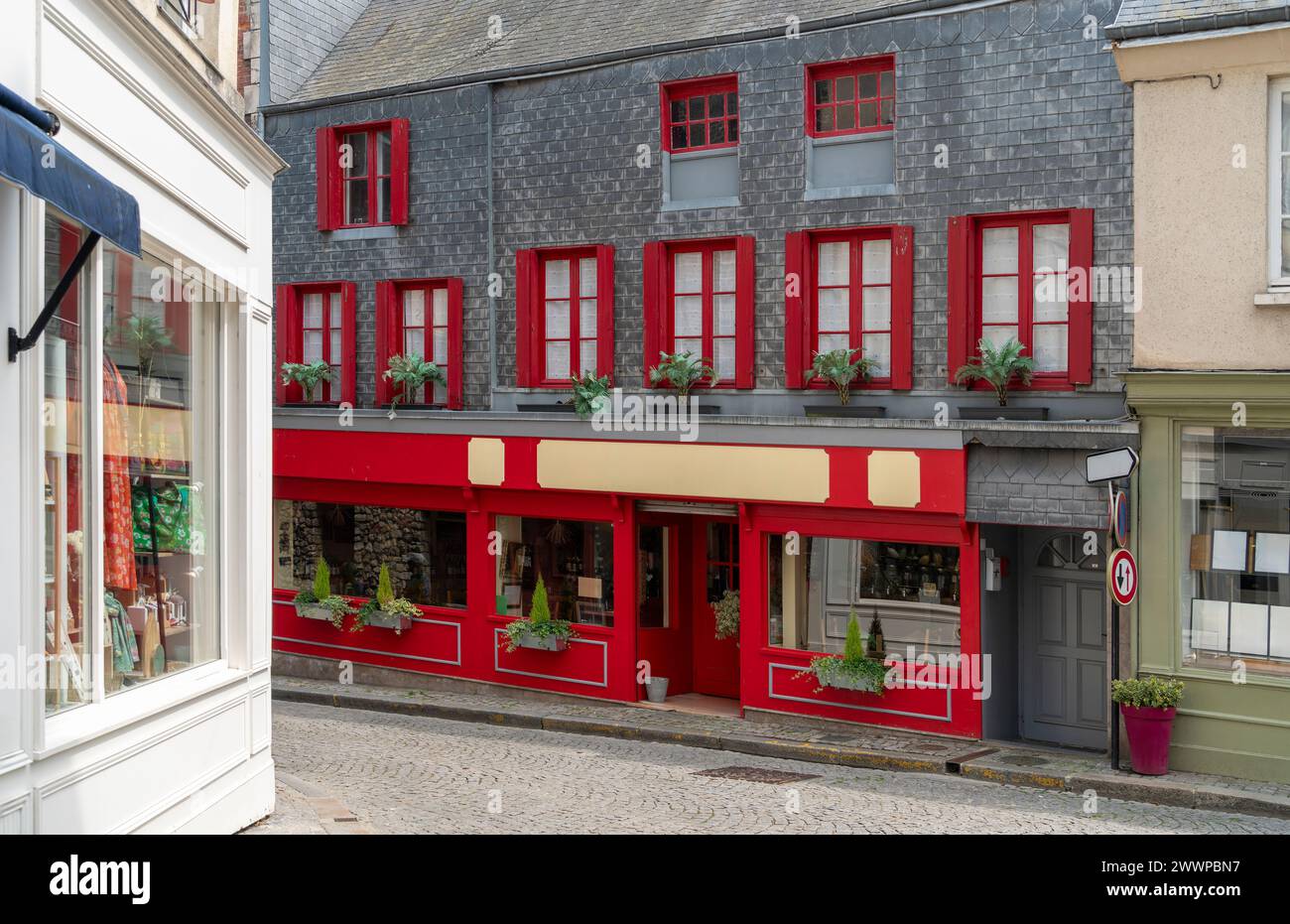 City view of Honfleur, a commune in the Calvados department in ...