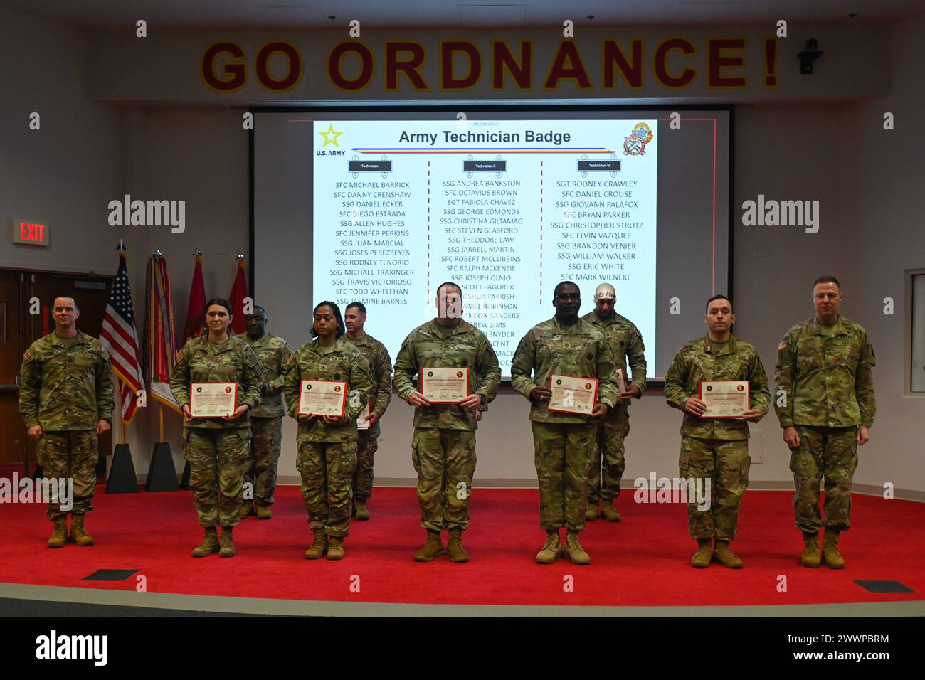 Ordnance Soldiers pose for photo after receiving the U.S. Army ...