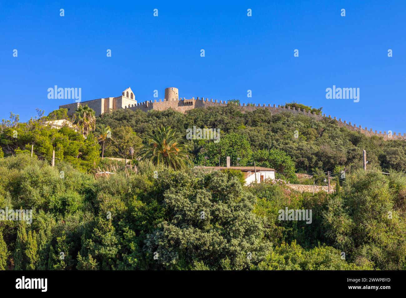 View of the medieval fortress of Capdepera, Island of Mallorca, Spain ...
