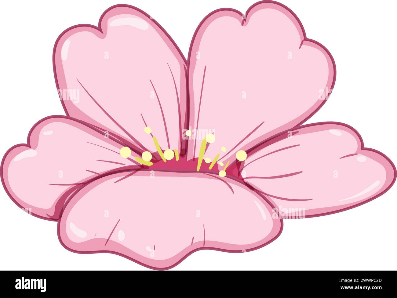 japanese sakura cherry blossom cartoon vector illustration Stock Vector ...