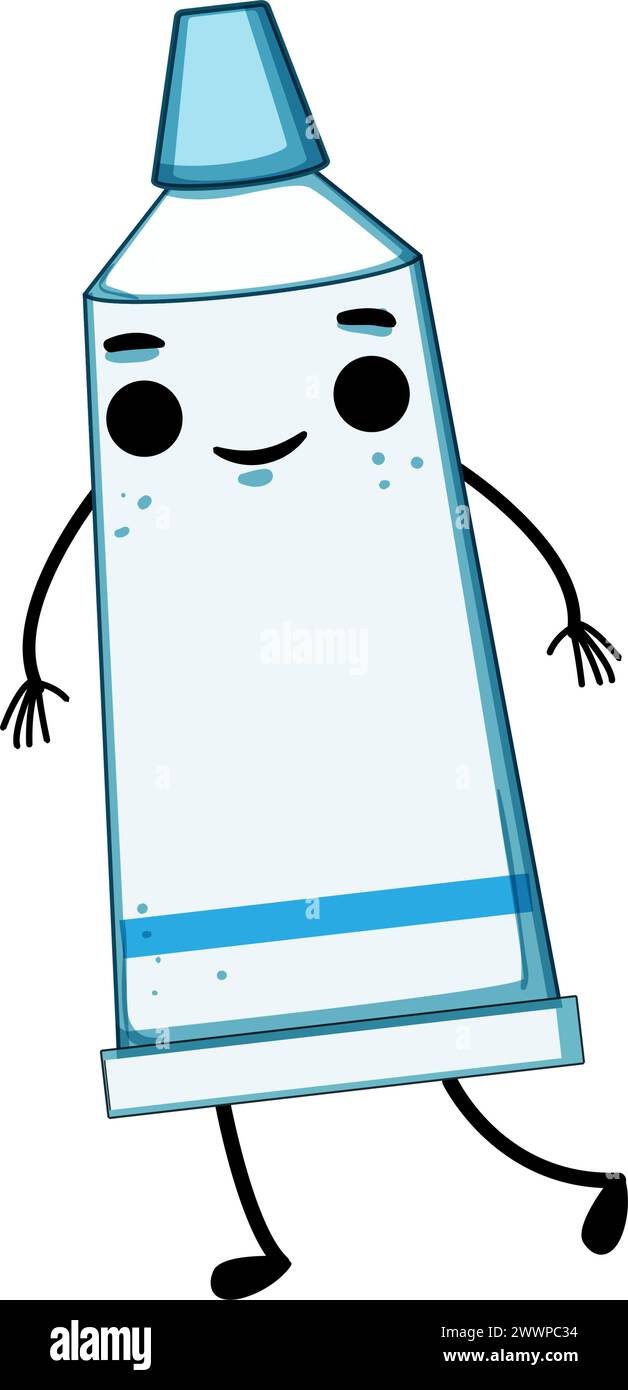 toothbrush toothpaste character cartoon vector illustration Stock ...