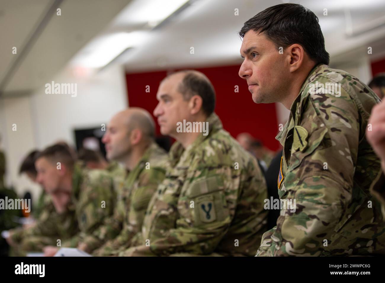 U.S. Army Maj. Alexander Pombar listens to an overview of the 2024 ...