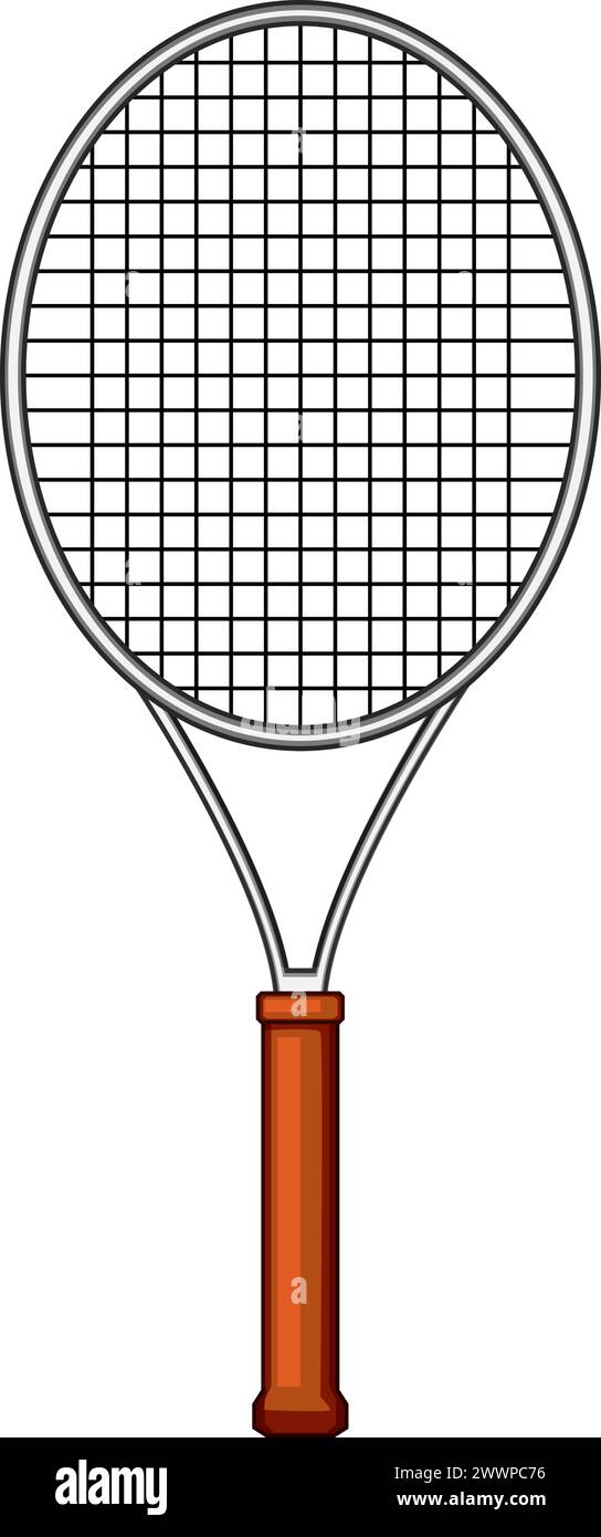 court tennis racket cartoon vector illustration Stock Vector Image ...