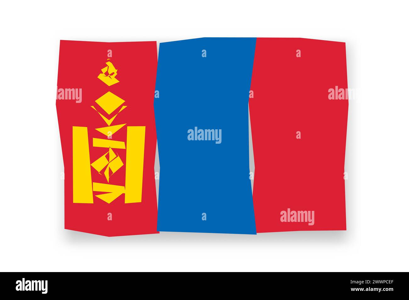 Mongolia flag - stylish flag mosaic of colorful papercuts. Vector ...