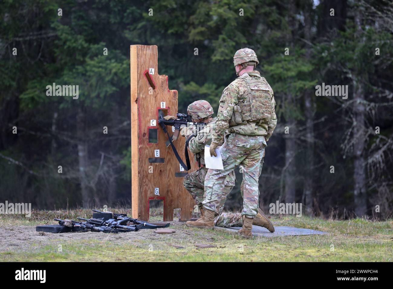 A U.S. Army Soldier attached to the 42nd Military Police Brigade ...