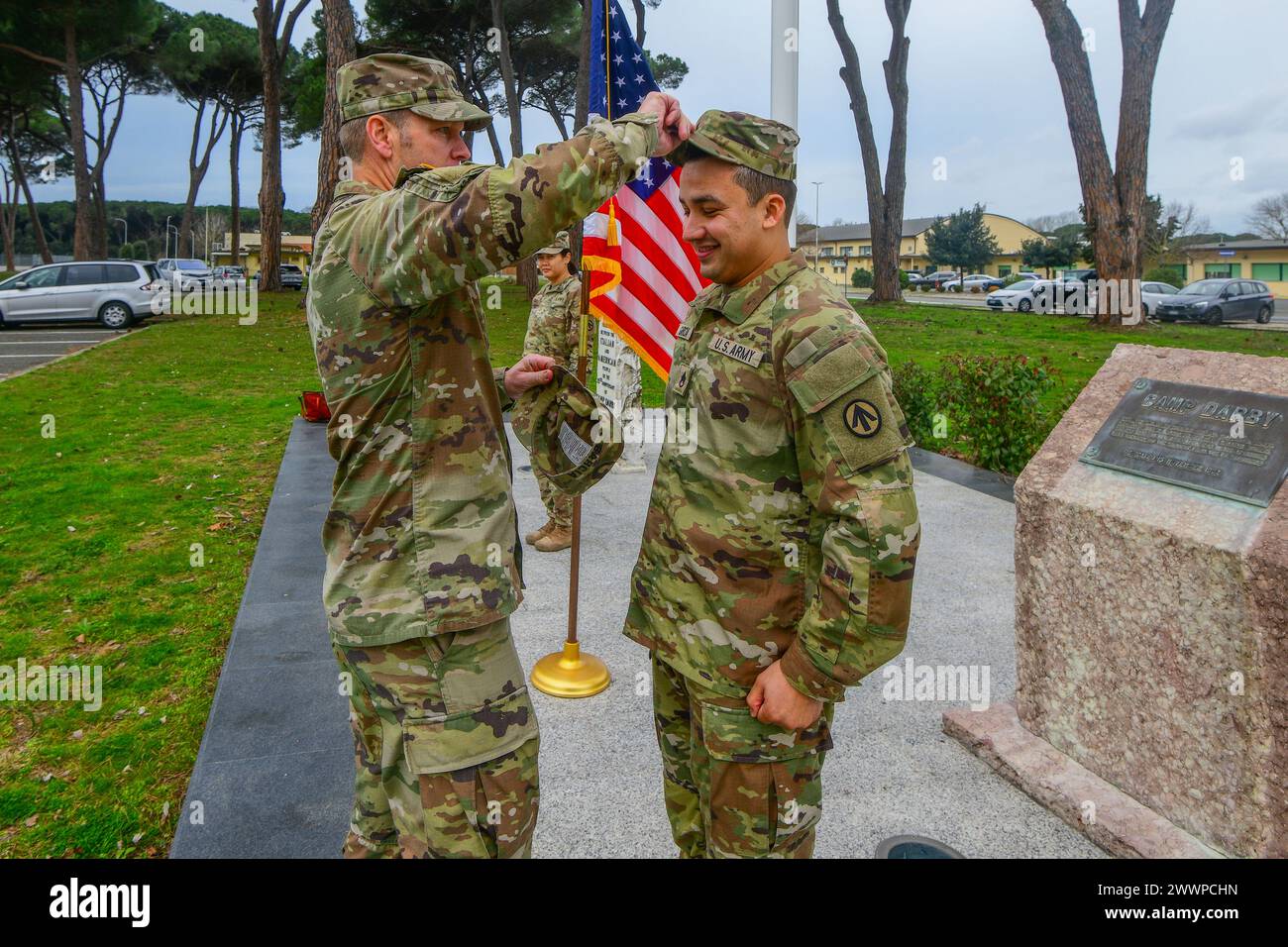 Left, U.S. Army Lt. Col. Michael S. Harrell commander of 839th ...