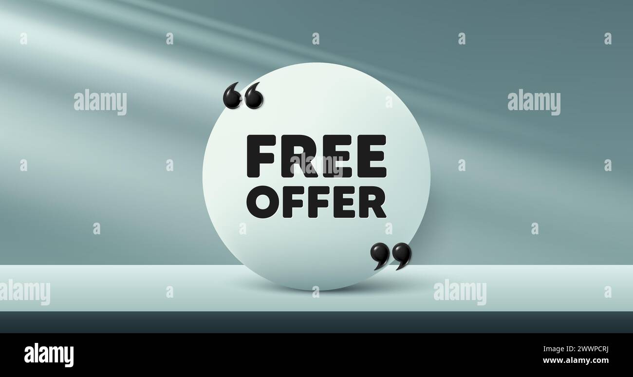 Free offer tag. Special offer sign. Circle frame, product stage ...