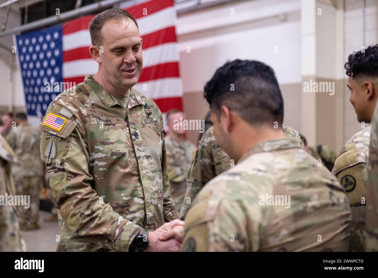 U.S. Army Command Sgt. Maj. Adam Lepley, command sergeant major of the ...