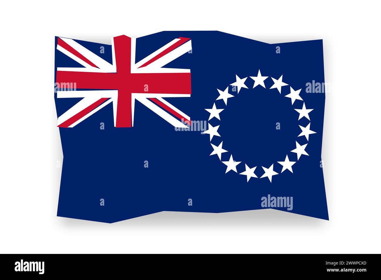 Cook Islands flag - stylish flag mosaic of colorful papercuts. Vector ...