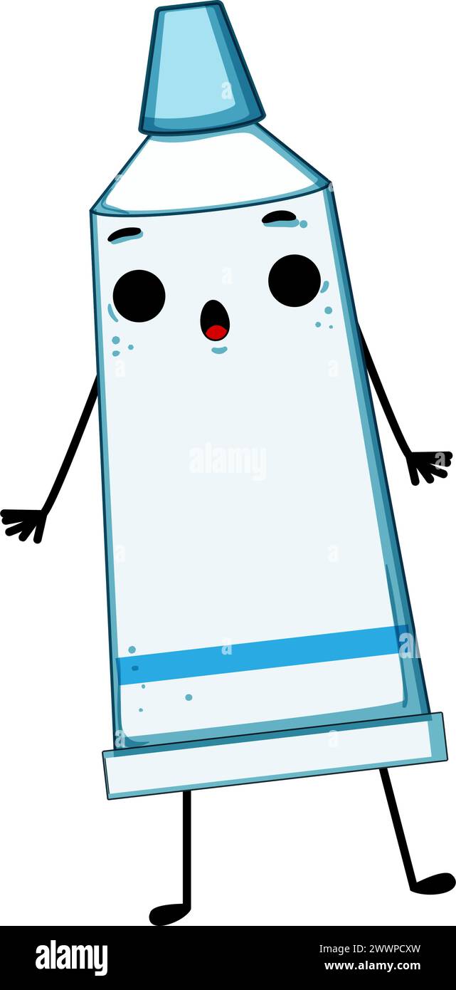 happy toothpaste character cartoon vector illustration Stock Vector ...