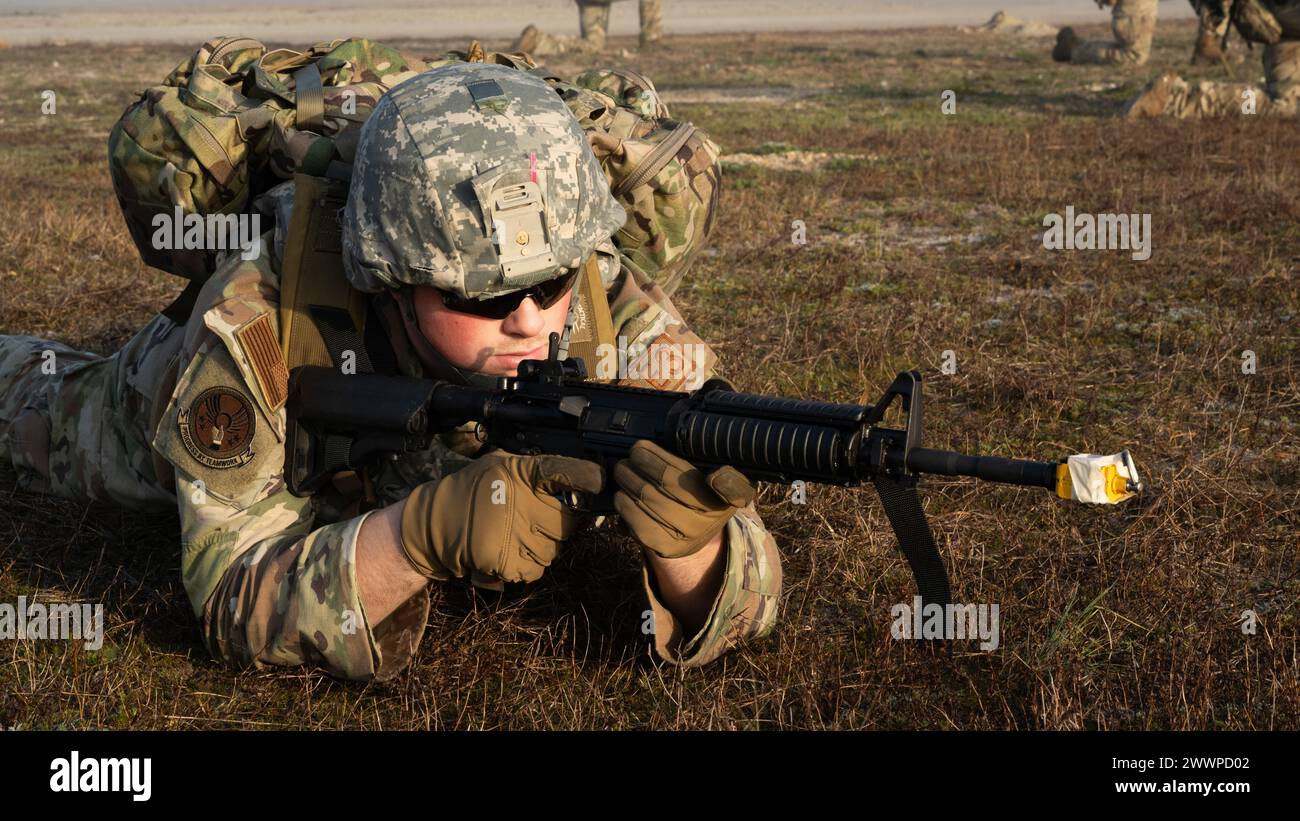 U.S. Senior Airman Caleb Farnworth, a structural journeyman assigned to ...