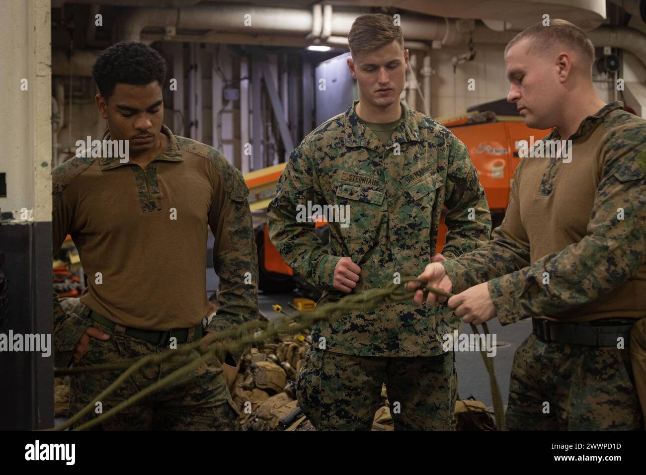 U.S. Marines with the 31st Marine Expeditionary Unit , attend a knot ...