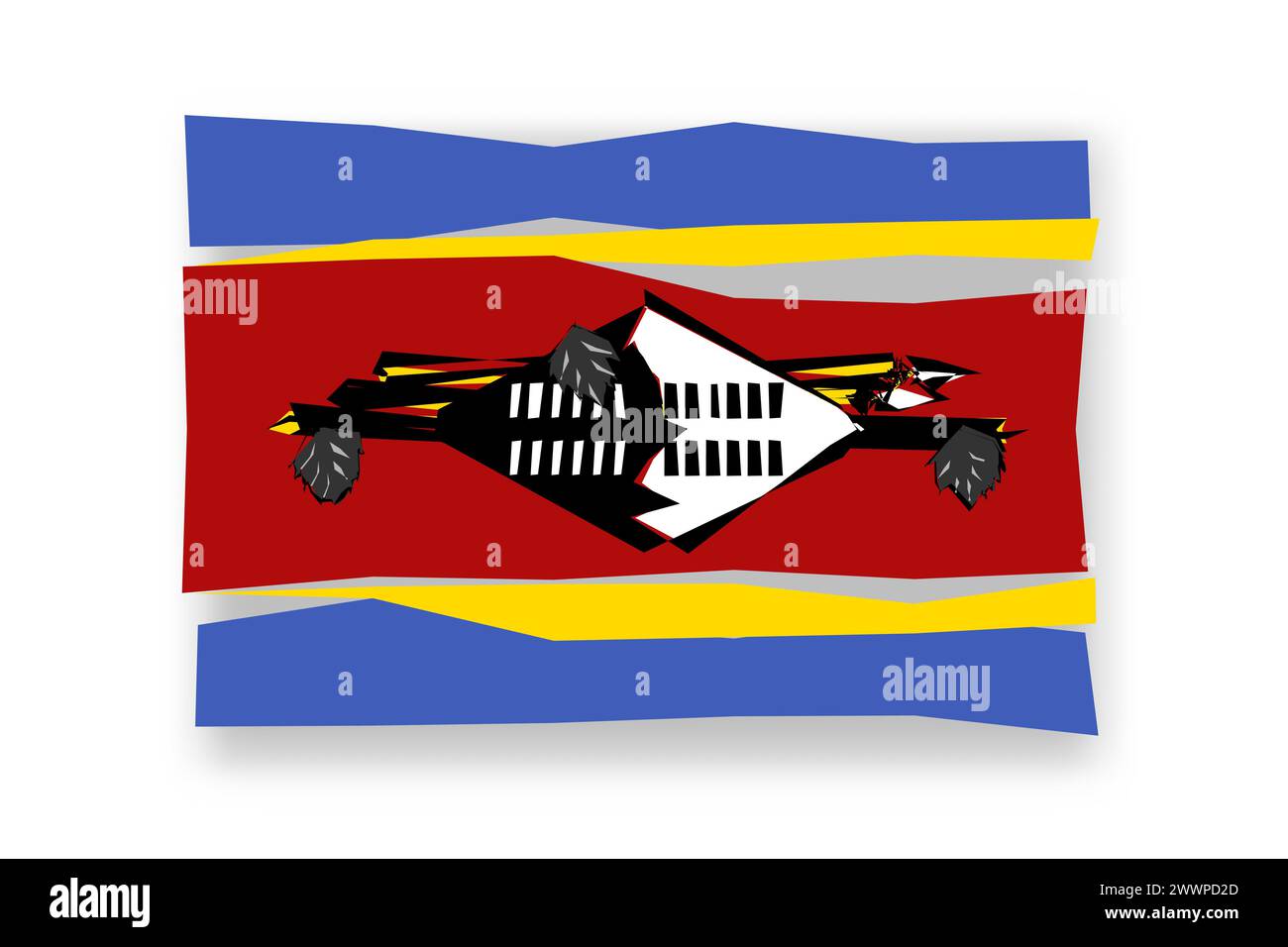 Eswatini flag - stylish flag mosaic of colorful papercuts. Vector ...