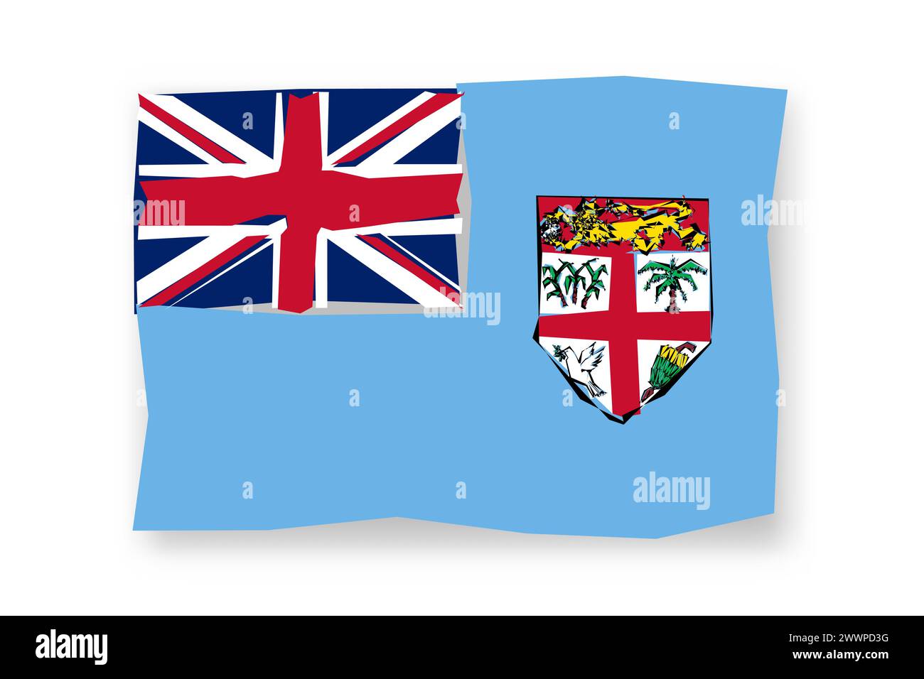 Fiji flag - stylish flag mosaic of colorful papercuts. Vector ...