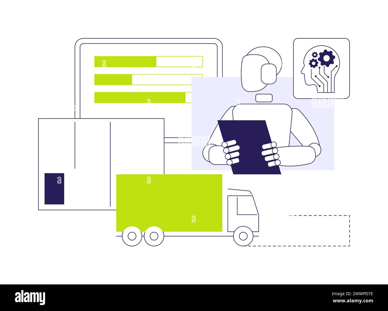 AI-Streamlined Routine Inquiries Handling abstract concept vector ...