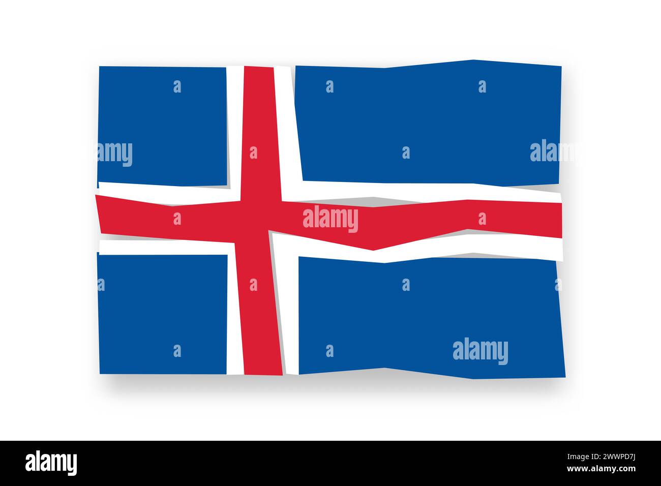 Iceland flag - stylish flag mosaic of colorful papercuts. Vector ...