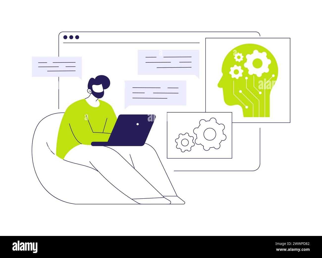 Ai Enhanced Chatbot Interactions Abstract Concept Vector Illustration