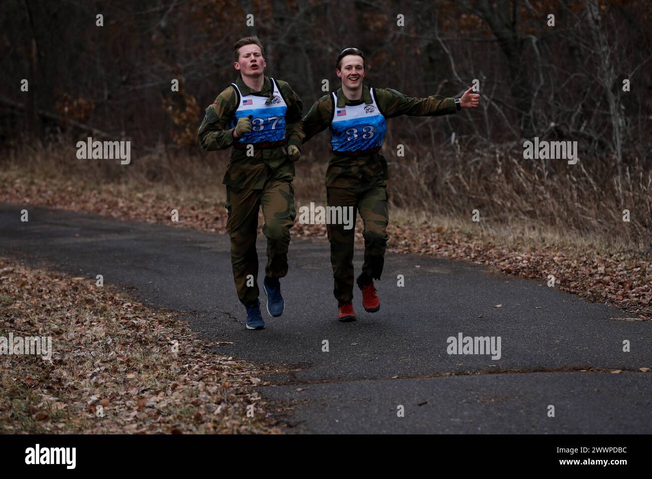 The Norwegian Home Guard Youth run a Biathlon at Camp Ripley Training ...