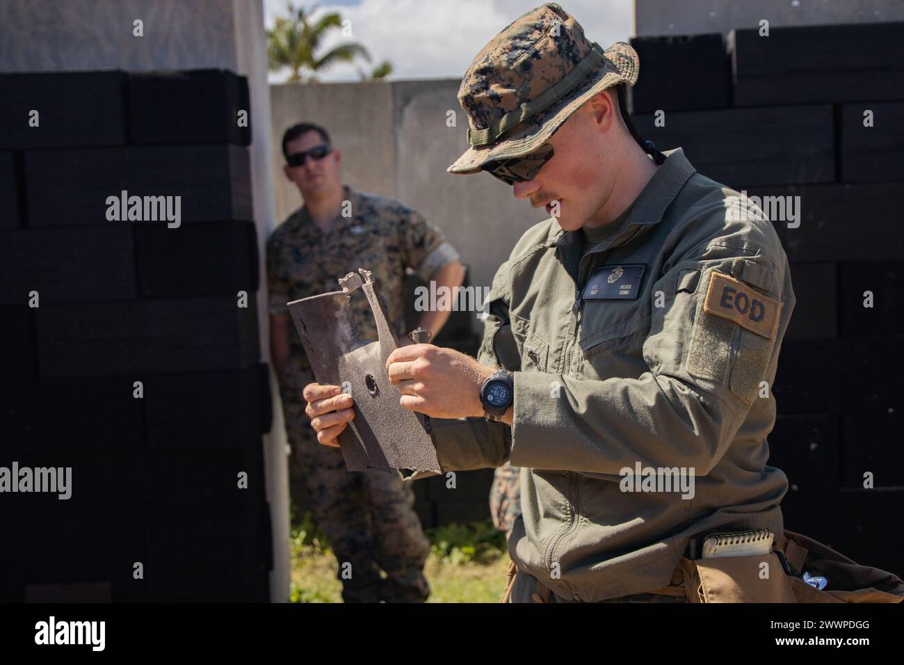U.S. Marine Corps Sgt. Ian Heuer, an explosive ordnance disposal (EOD ...