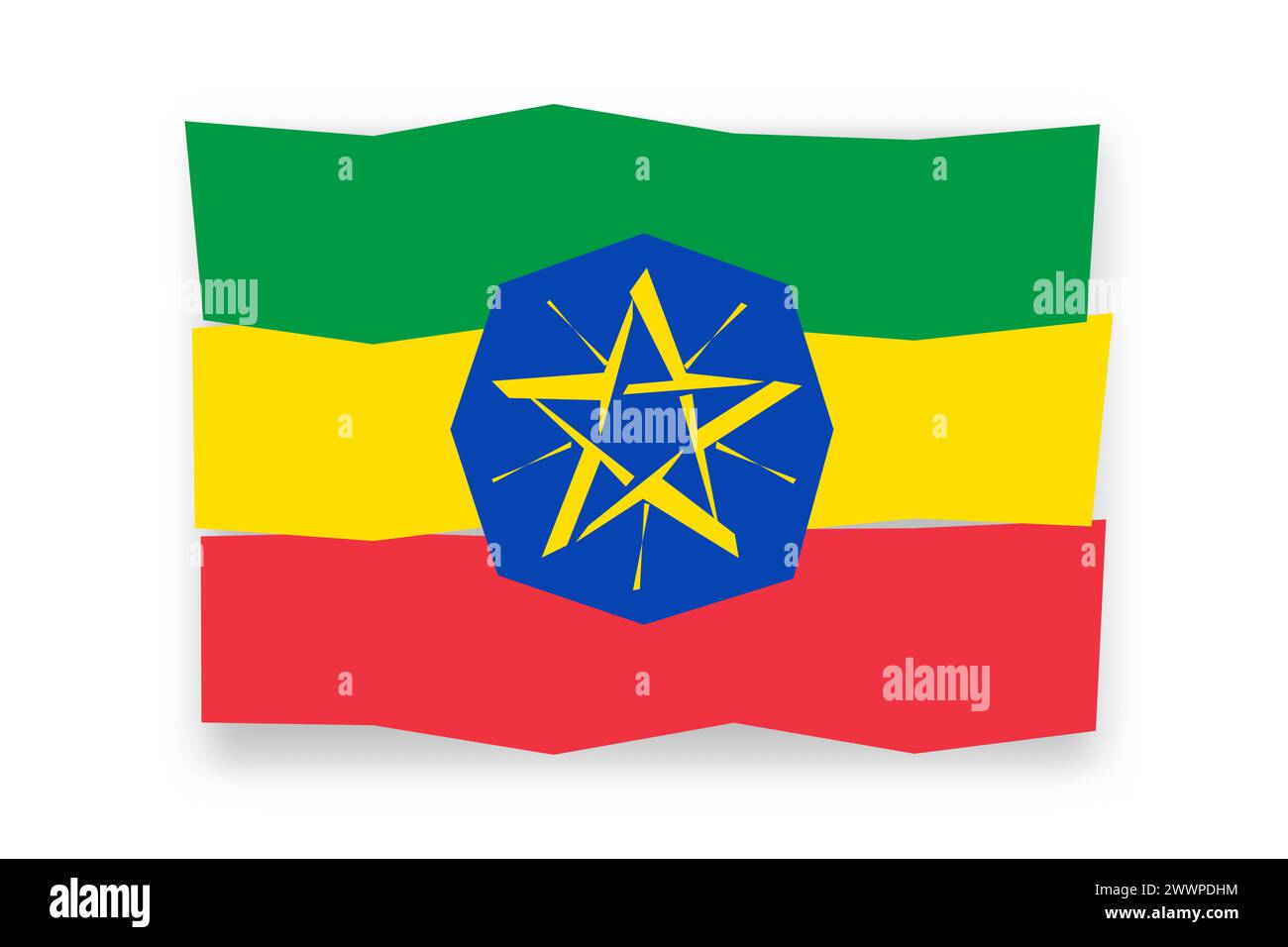 Ethiopia flag - stylish flag mosaic of colorful papercuts. Vector ...