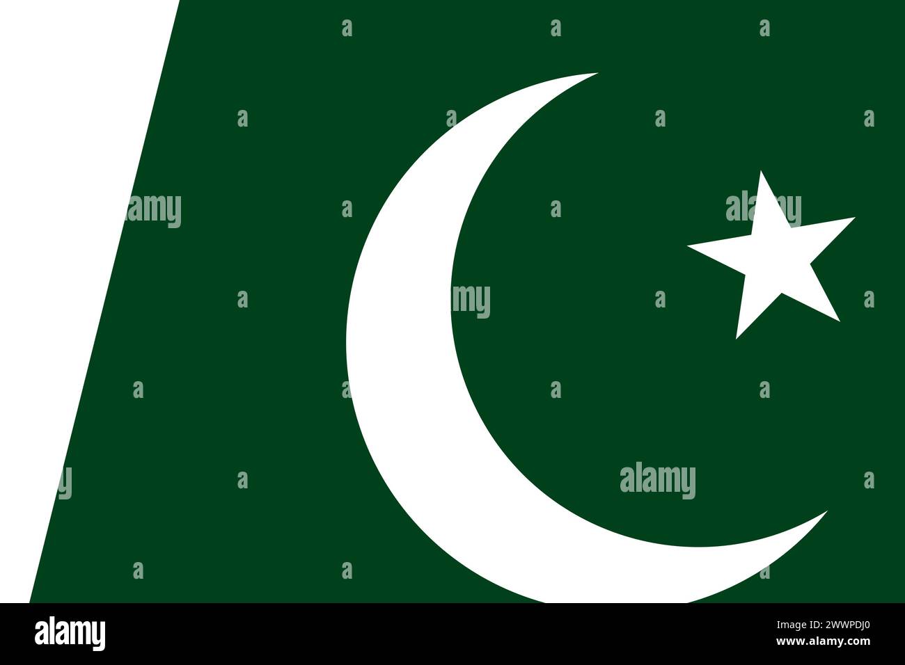Pakistan flag - rectangular cutout of rotated vector flag Stock Vector ...