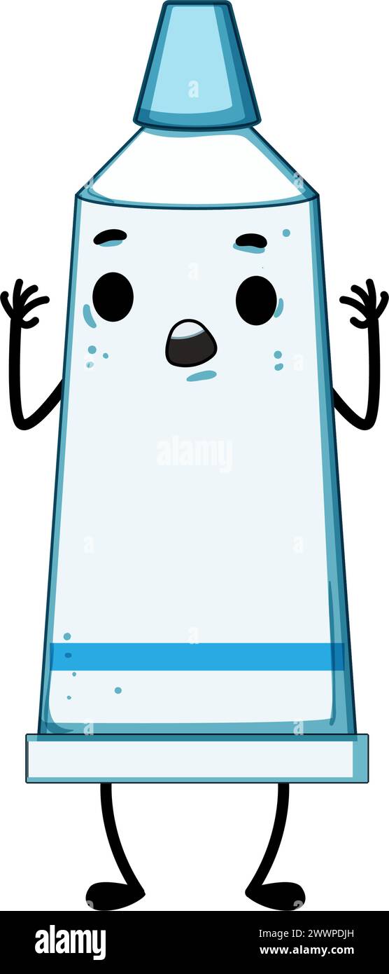 dental toothpaste character cartoon vector illustration Stock Vector ...