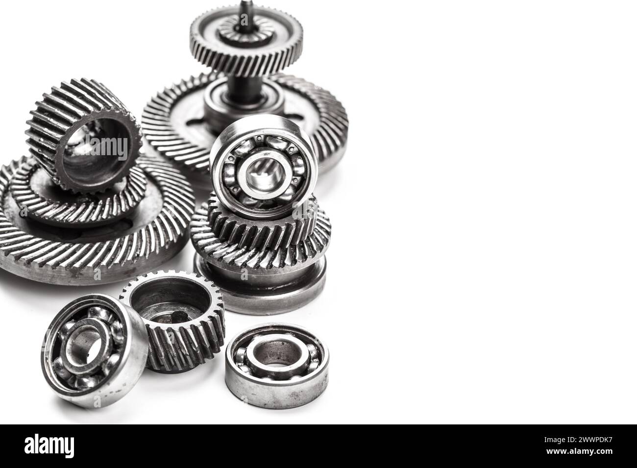 Gear metal wheels, isolated on white background Stock Photo - Alamy