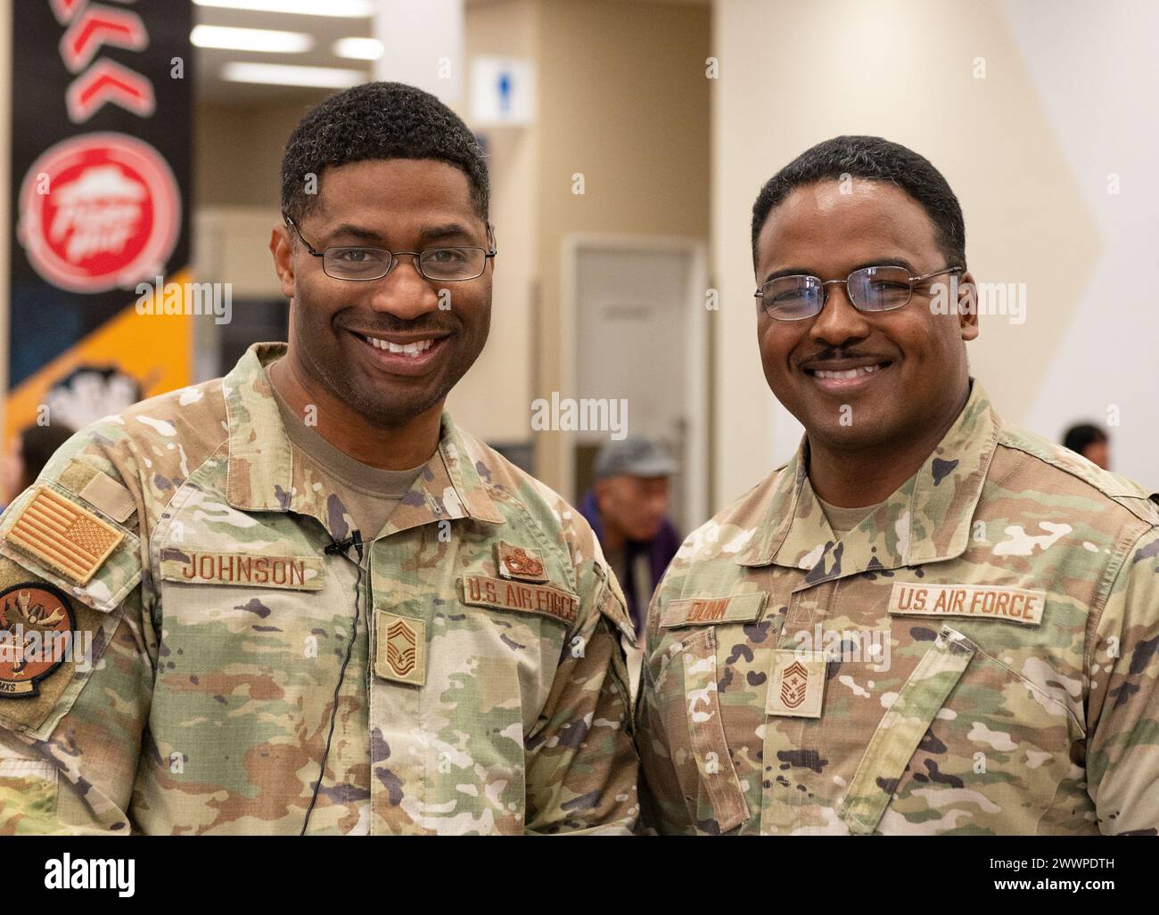 U.S. Air Force Chief Master Sgt. Michael Johnson (left), 753rd Special ...